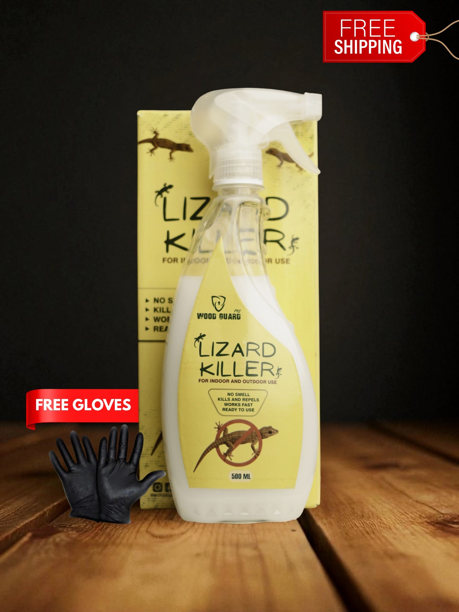 No Smell Lizard Killer Spray (Free Gloves) – Wood Guard Pro